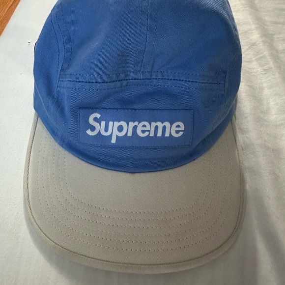 Supreme | Accessories | Supreme Blue And White Logo Cap | Poshmark